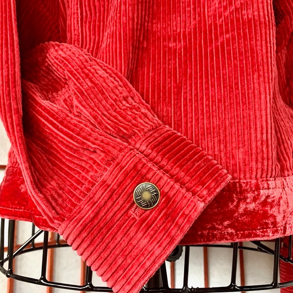J. Jill | Jackets & Coats | Jjill Red Corduroy Jacket With Velvet ...